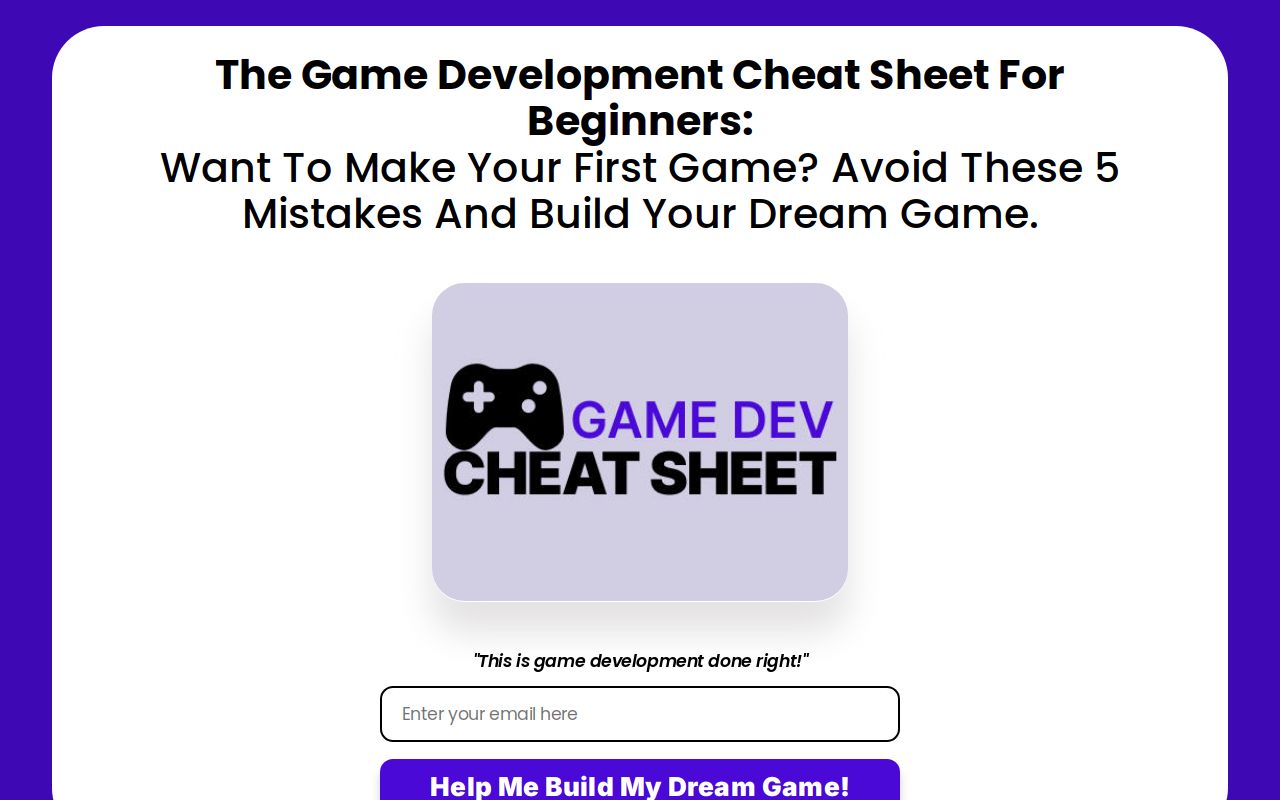 Game Development Cheat Sheet